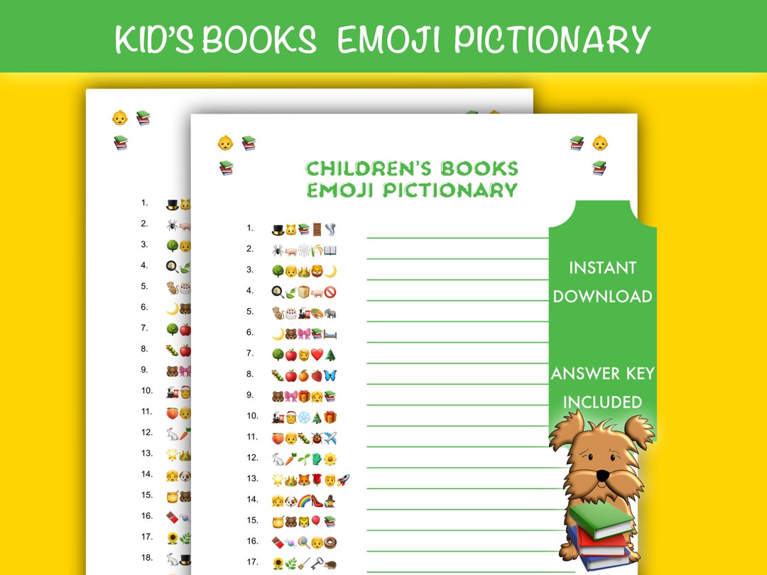 Children's Books Emoji Pictionary Game | Slumber Party Games ...