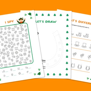St Patricks Day Activity & Coloring Page Bundle | 60 Printable Games ...