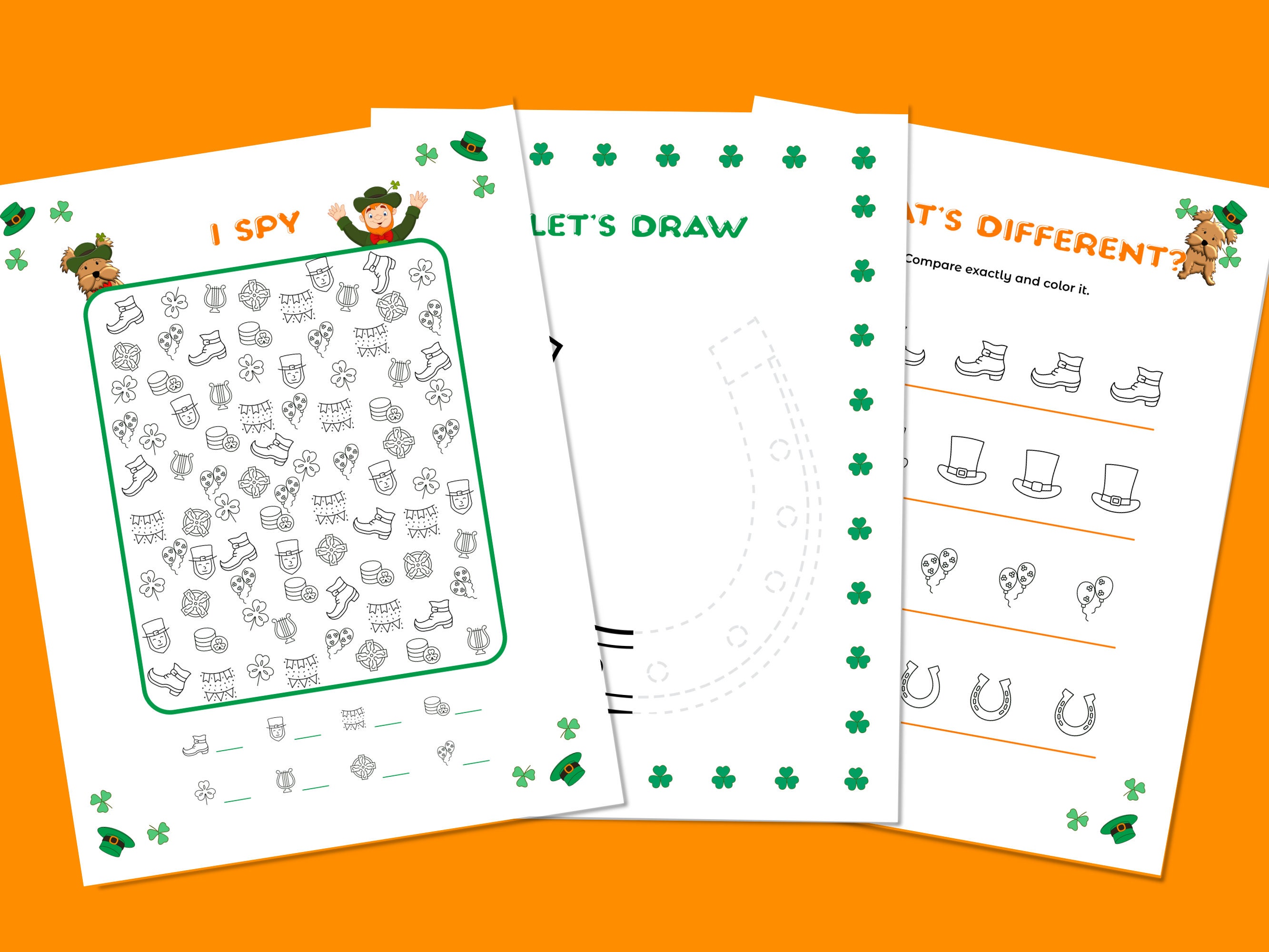 St Patricks Day Activity & Coloring Page Bundle | 60 Printable Games ...