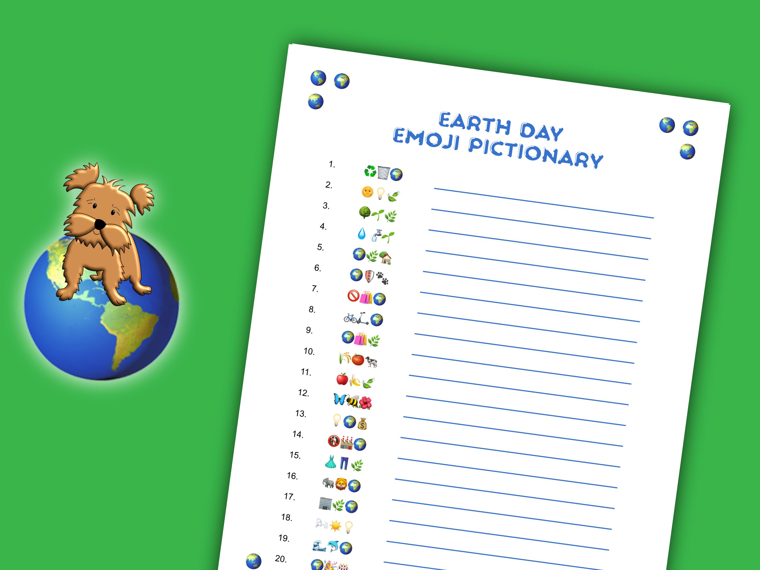 Earth Day Emoji Pictionary Game | Friendsgiving Games | Slumber Party ...