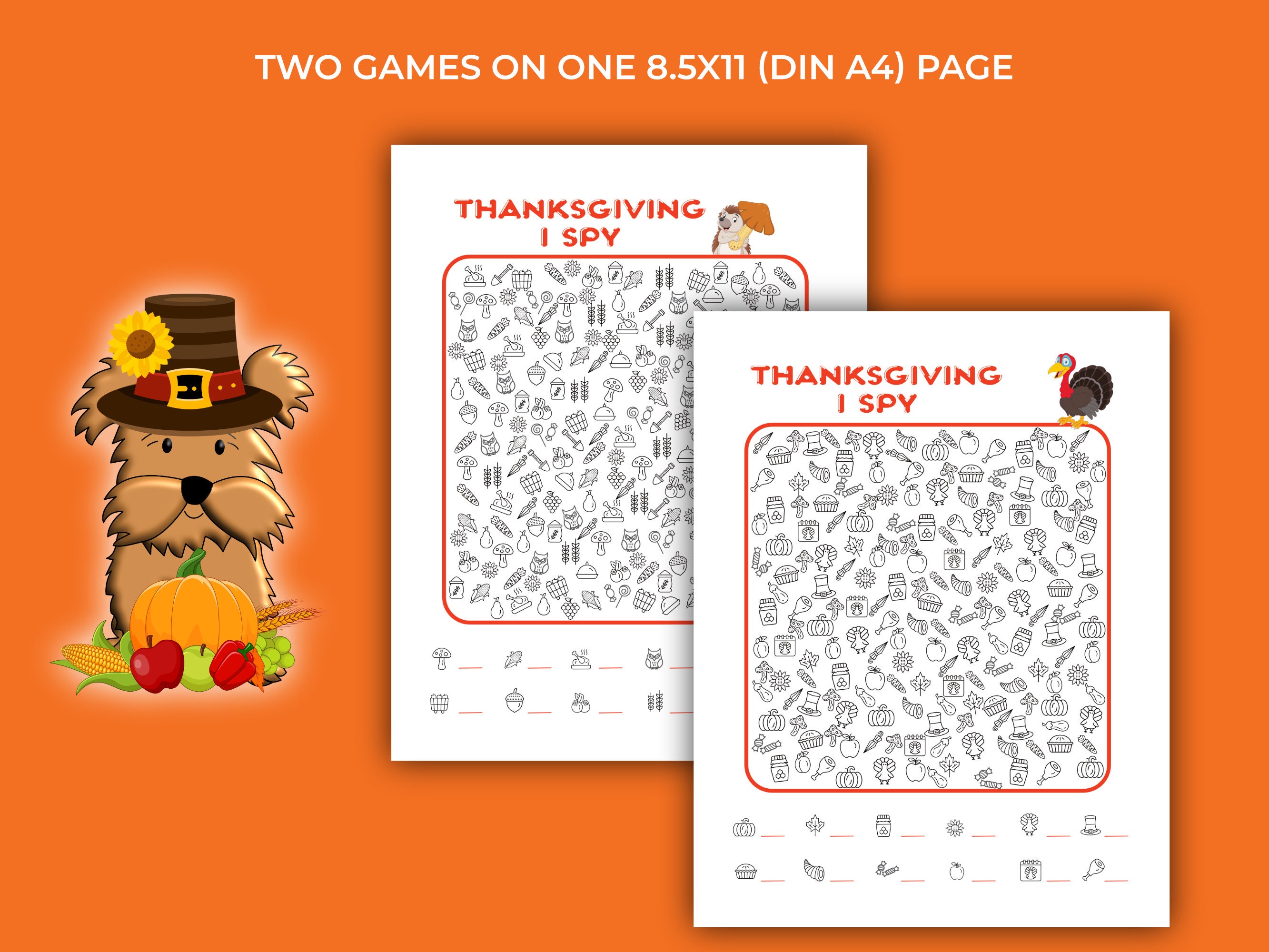 Thanksgiving I Spy Games Printable Kids Activity Icebreaker - Etsy