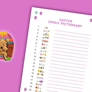 Easter Emoji Pictionary | Printable Easter Game for Kids | Activity for ...