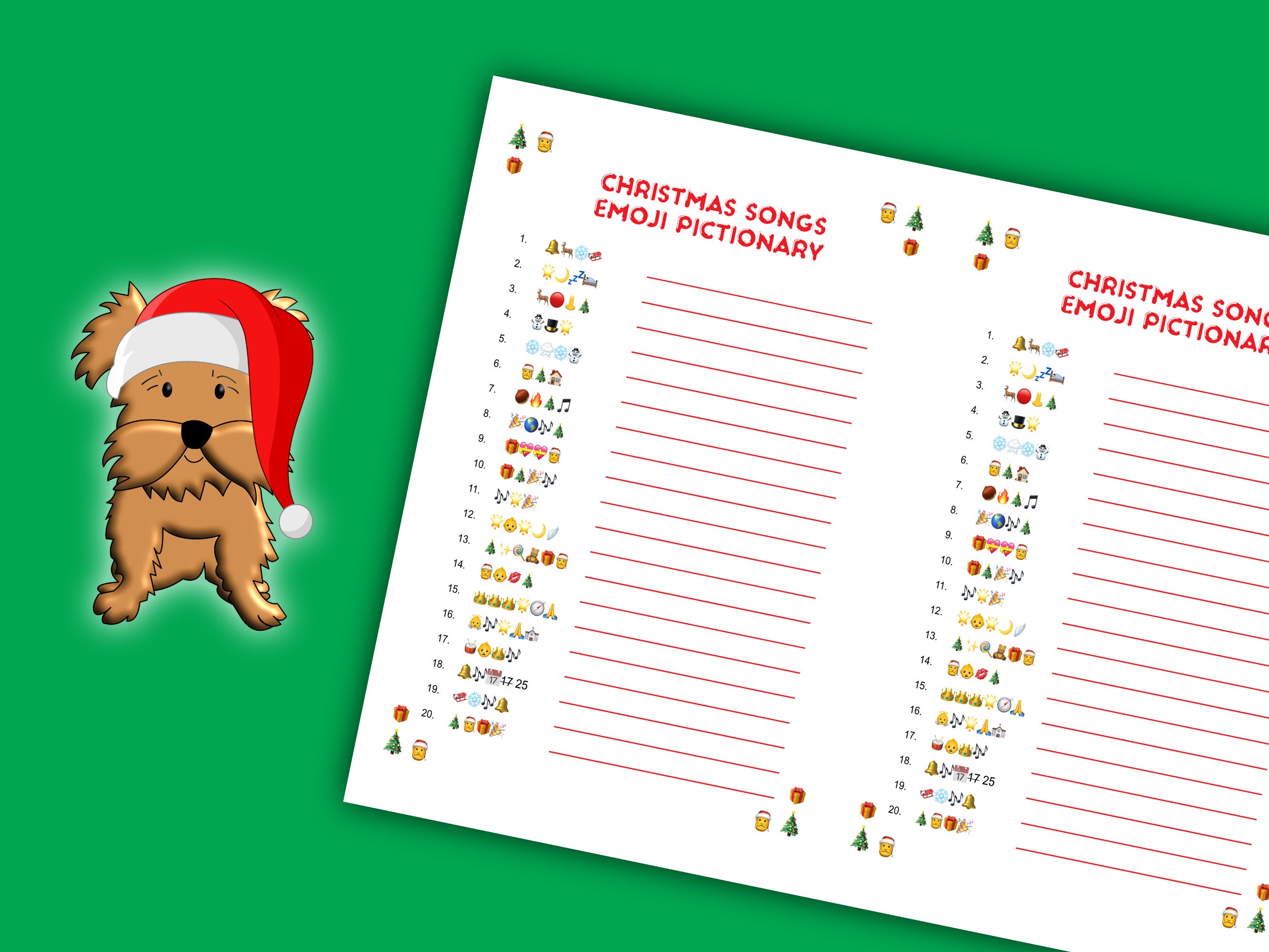 Christmas Songs Emoji Pictionary Game Icebreaker Slumber - Etsy