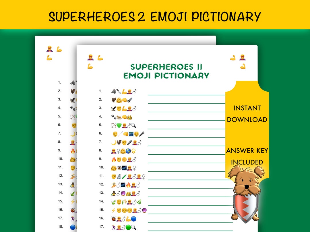 Superheroes 2 Emoji Pictionary Game | Slumber Party Games | Icebreaker ...