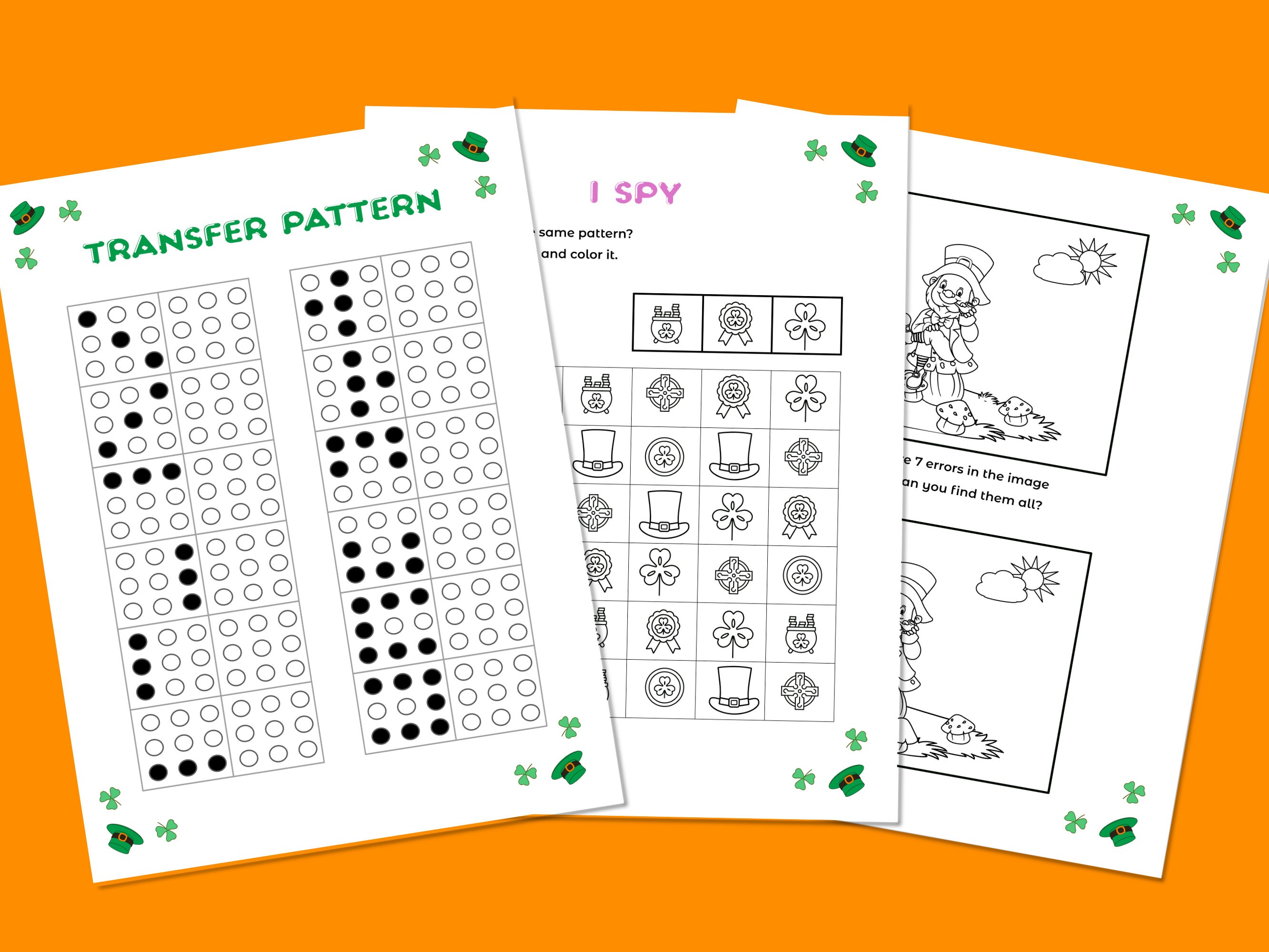 St Patricks Day Activity & Coloring Page Bundle 60 Printable Games for ...