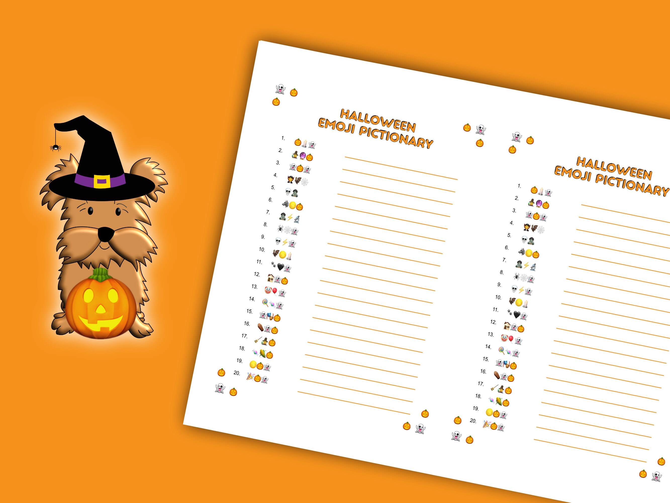 Halloween Emoji Pictionary Game Slumber Party Games | Teen Halloween ...