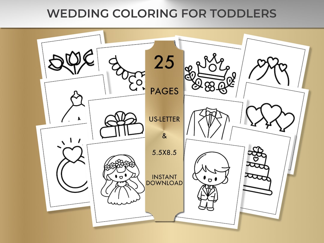 Kids Wedding Coloring Book for Toddlers | Printable Wedding Coloring ...