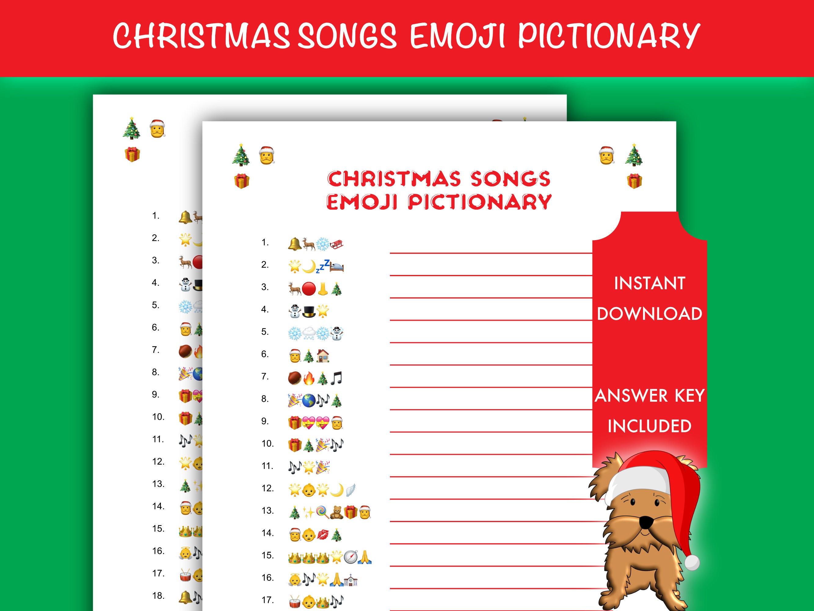 Christmas Songs Emoji Pictionary Game Icebreaker Slumber - Etsy