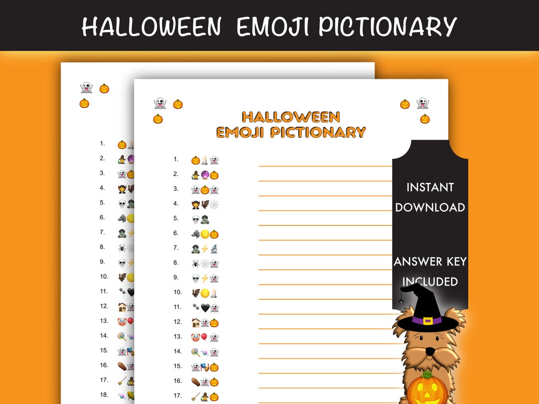 Halloween Emoji Pictionary Game Slumber Party Games | Teen Halloween ...