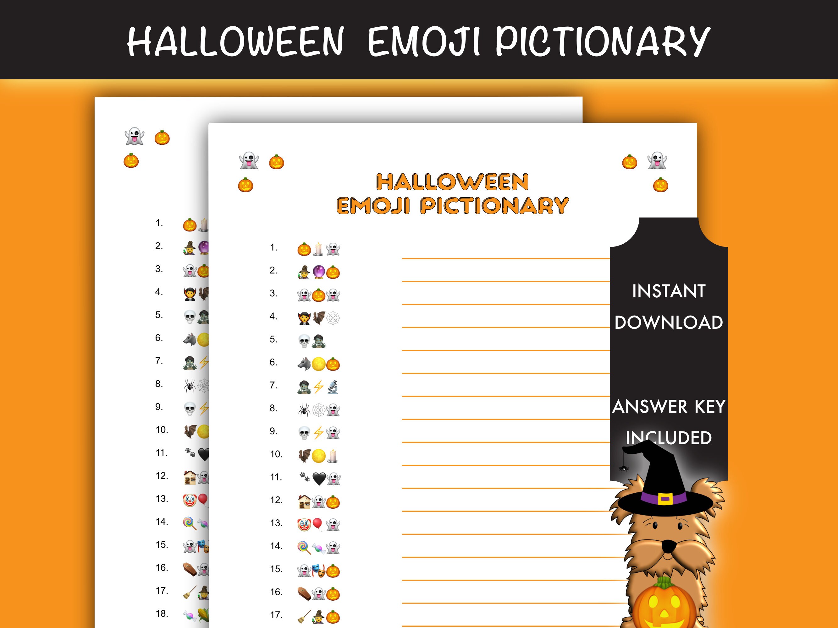 Halloween Emoji Pictionary Game Slumber Party Games | Teen Halloween ...