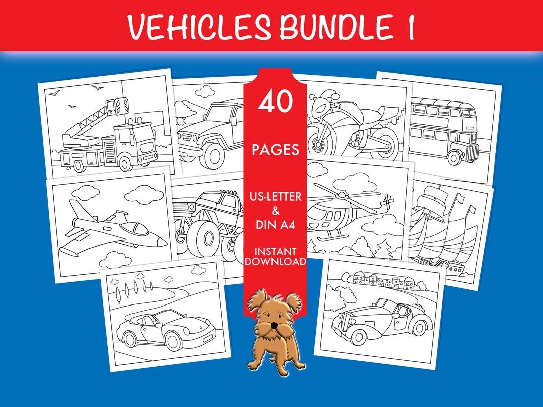 40 Vehicle Coloring Pages for Kids | Printable Transportation Coloring ...