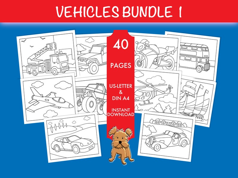 40 Vehicle Coloring Pages for Kids | Printable Transportation Coloring ...