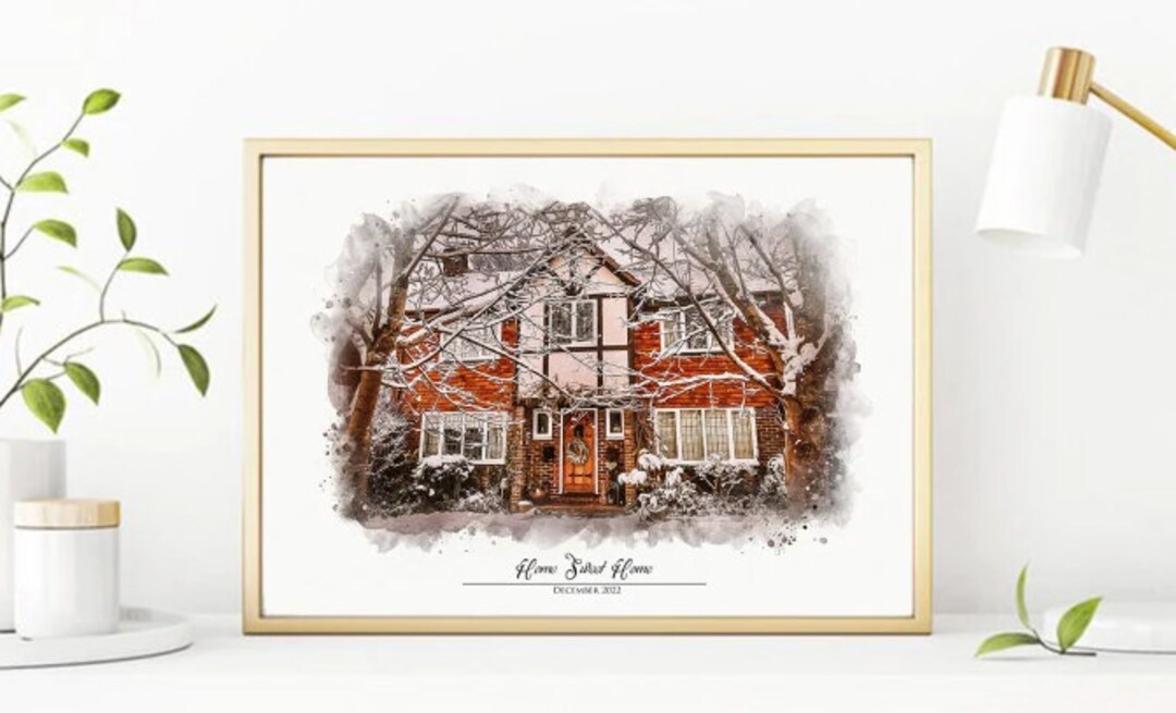 Digital Watercolour First Home Printable Art Instant Download or ...