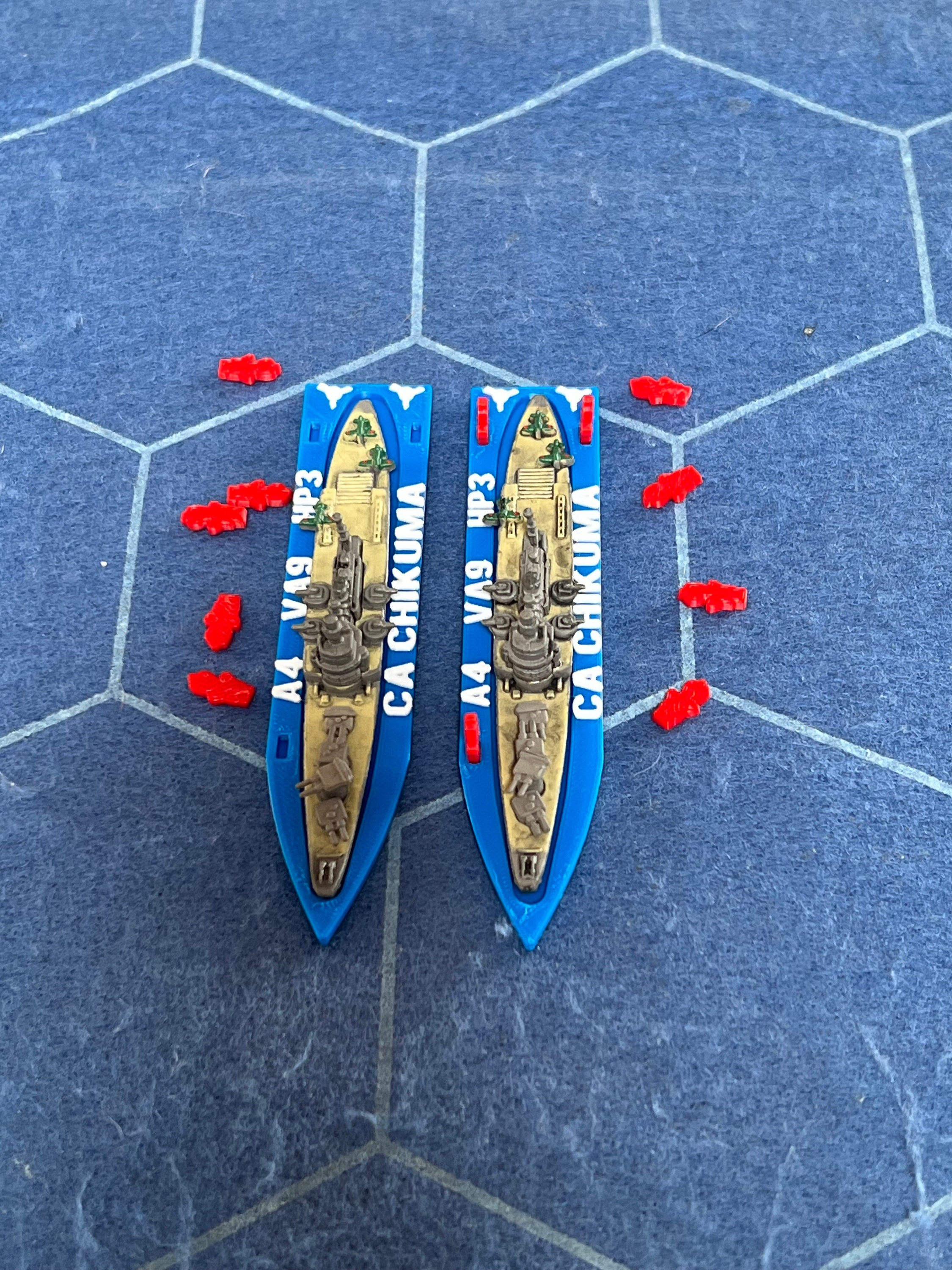 Custom War at Sea Ship Base - 3D Printed Cruiser Ship Base - Tabletop ...