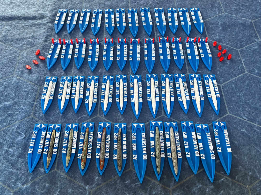 Custom War at Sea Ship Base - 3D Printed Destroyer Ship Base - Tabletop ...