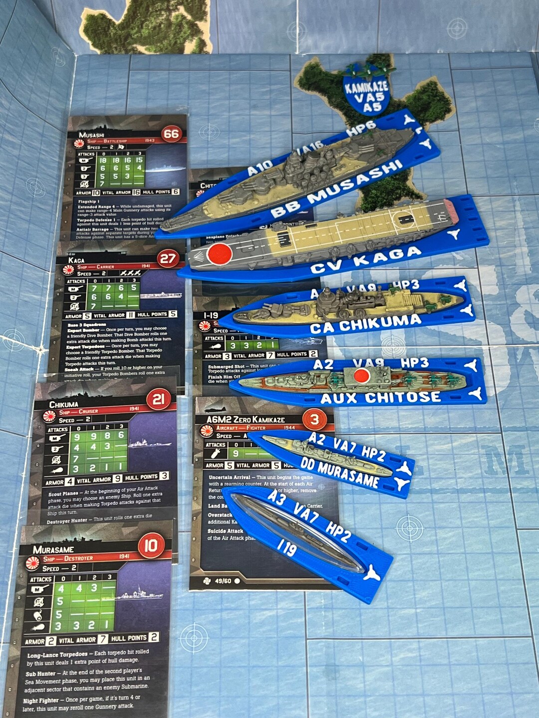 Japanese War at Sea Miniature Bases - 3D Printed Ship Base - Tabletop ...