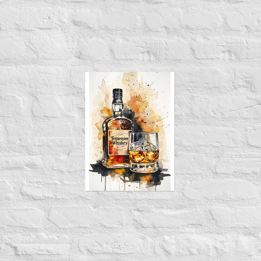 Tennessee Whiskey Poster, Bar Decor, Vintage Whiskey Art, Liquor Wall ...