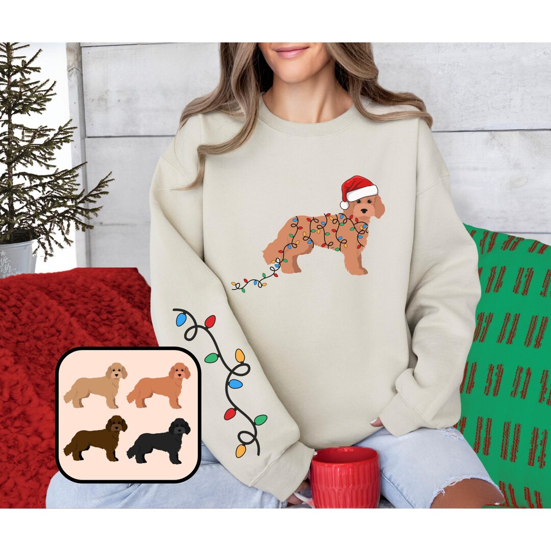Christmas Goldendoodle Sweatshirt, Golden Doodle Mom Gift, Holiday ...