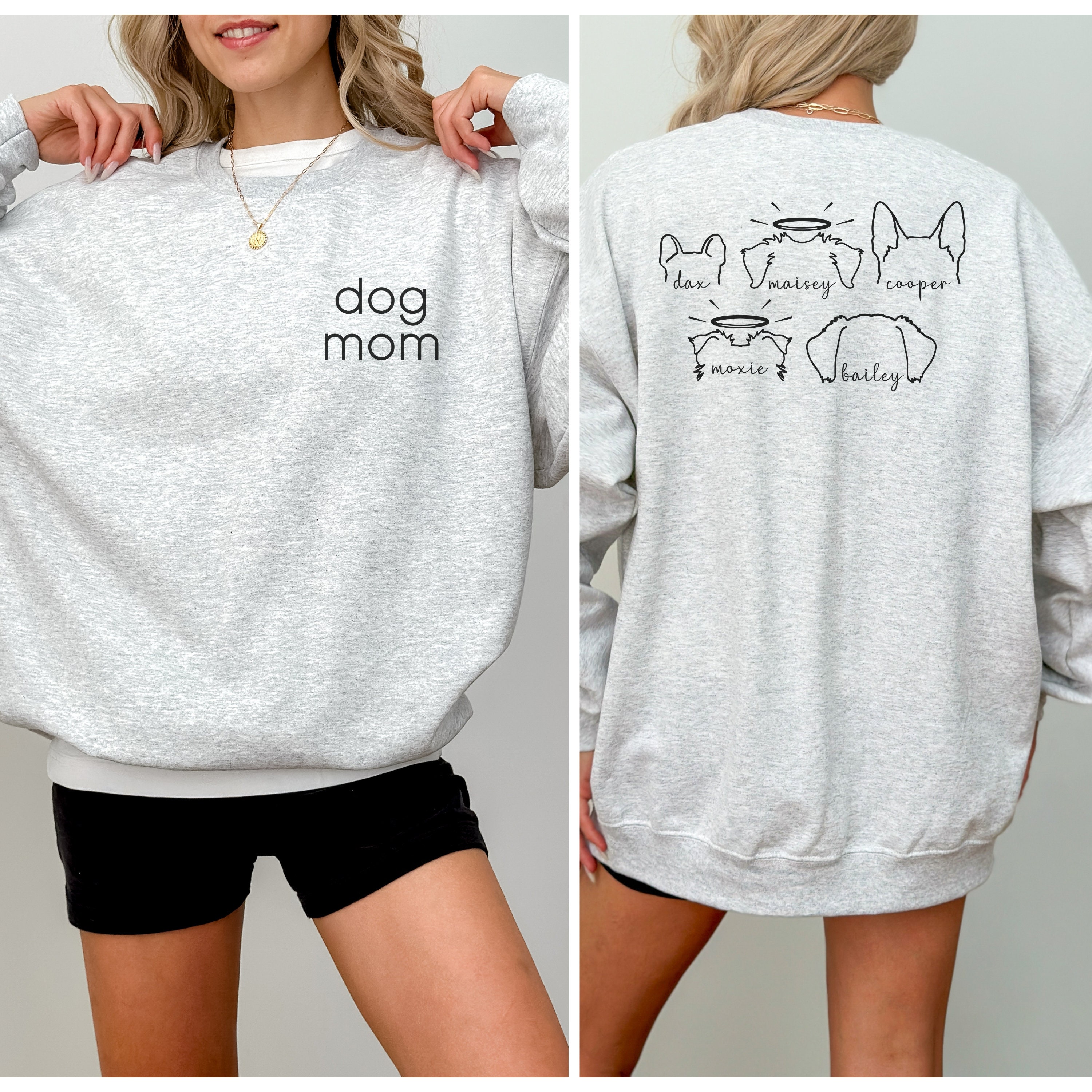 Dog Ear Custom Sweatshirt, Personal Dog Gifts, Customized Dog Mom ...