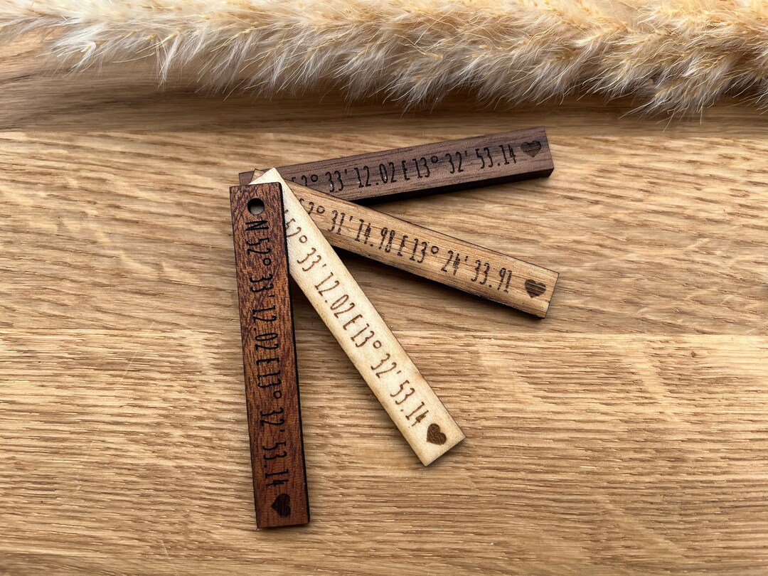 DIY Handmade Keychain With Laser Engraving of Coordinates, a Keepsake ...