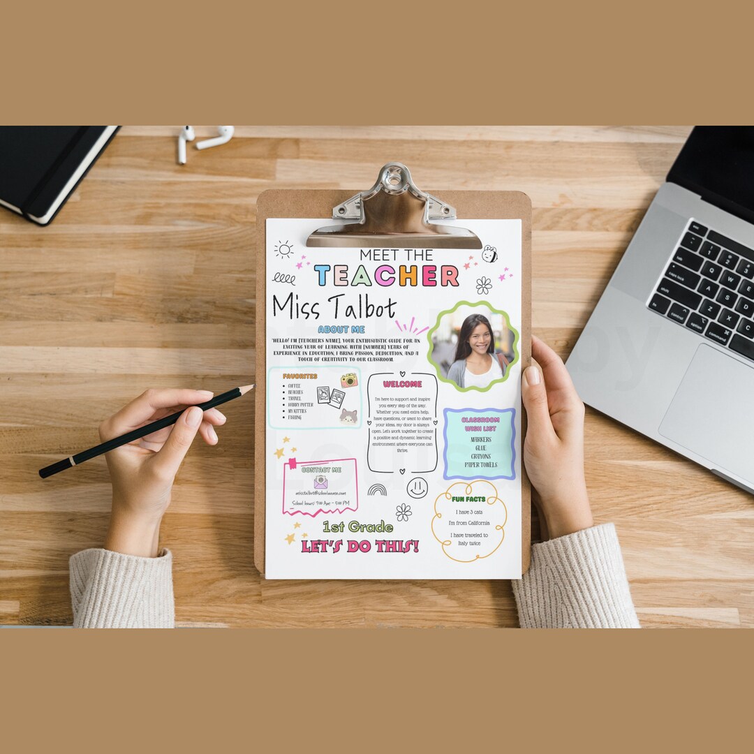 Meet the Teacher Editable Canva Template Preschool Elementary Prek ...