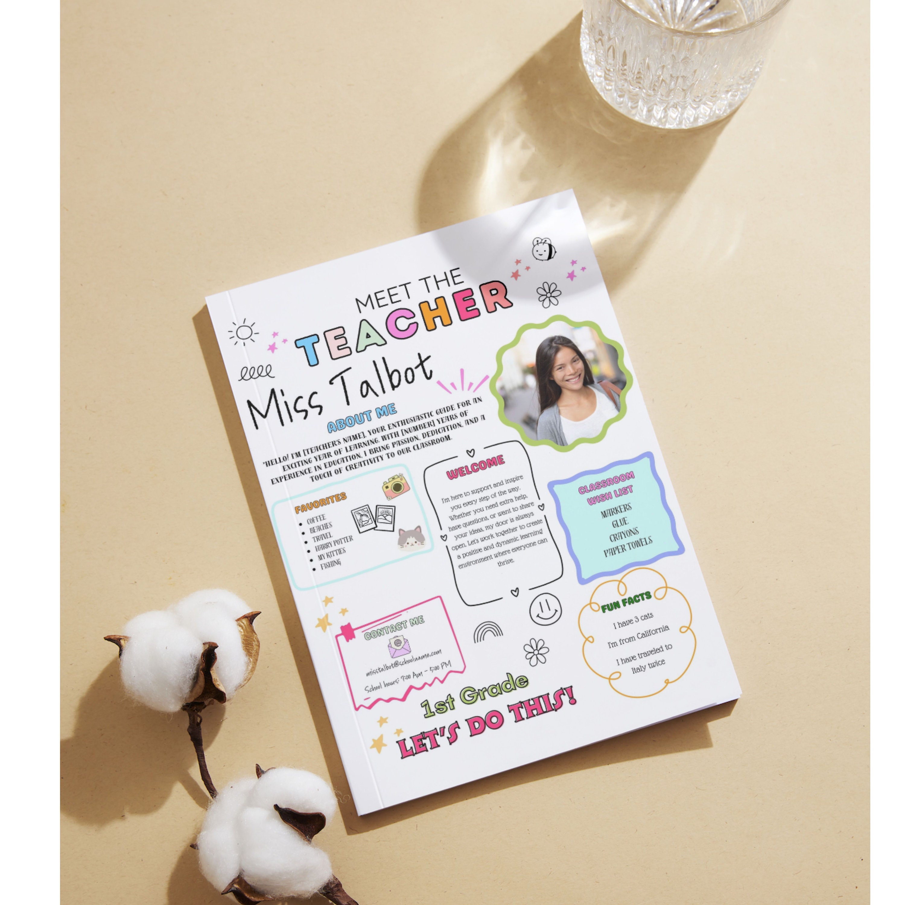 Meet the Teacher Editable Canva Template Preschool Elementary - Etsy