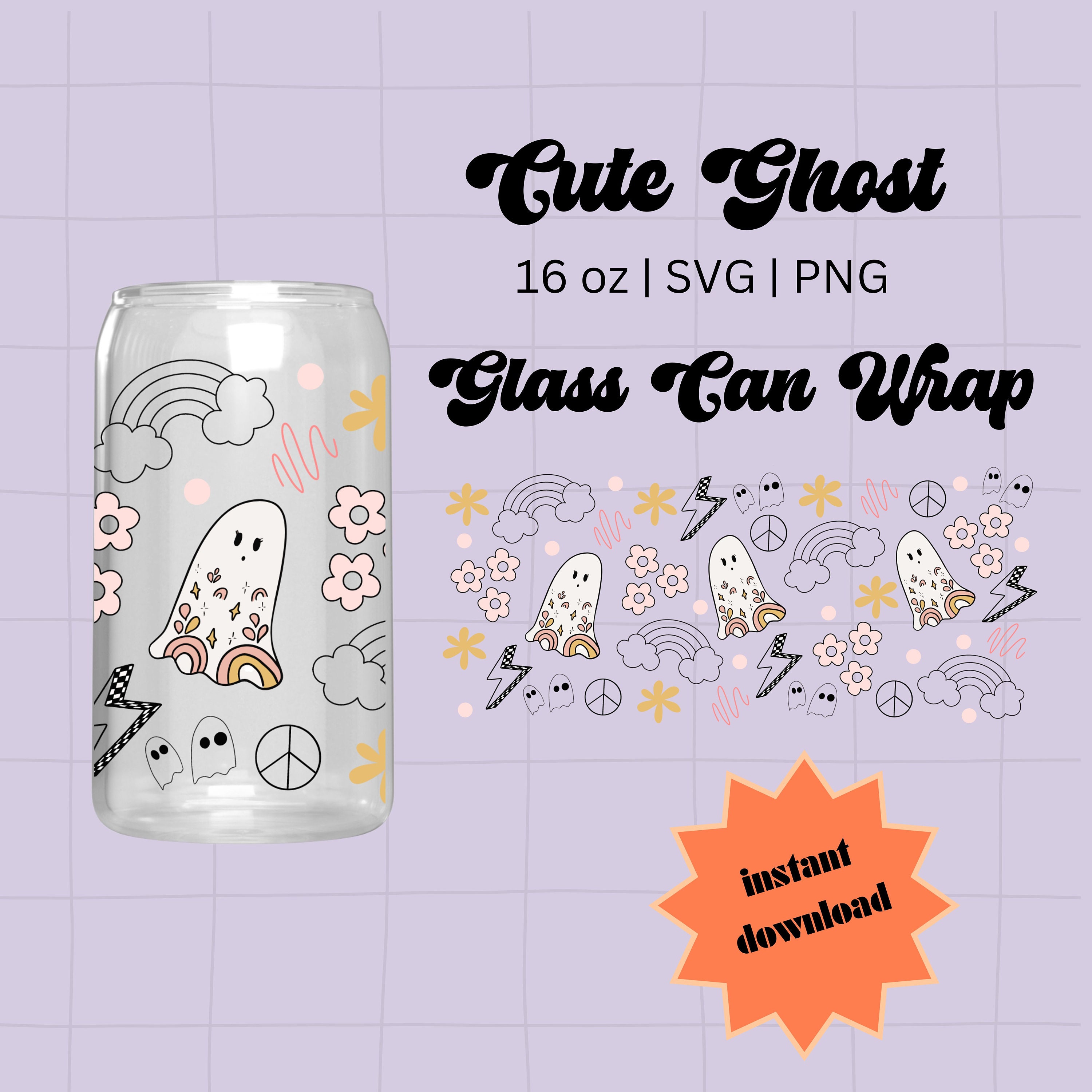 Ghost Libbey SVG Libbey Glass Wrap Beer Can Glass Svg Libbey Cute ...