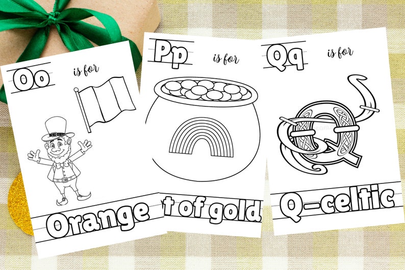 Libro para colorear imprimible ABC del Día de San Patricio / Libro para ...