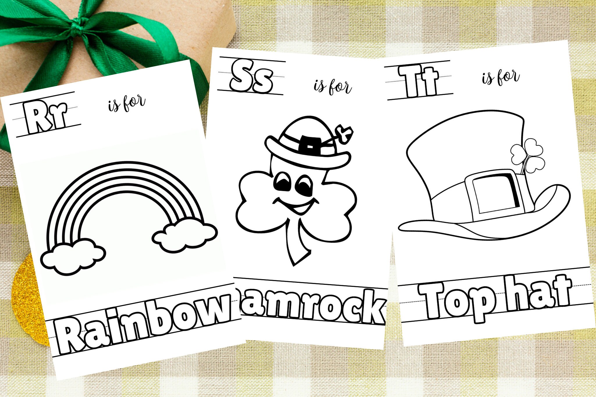 Libro para colorear imprimible ABC del Día de San Patricio / Libro para ...