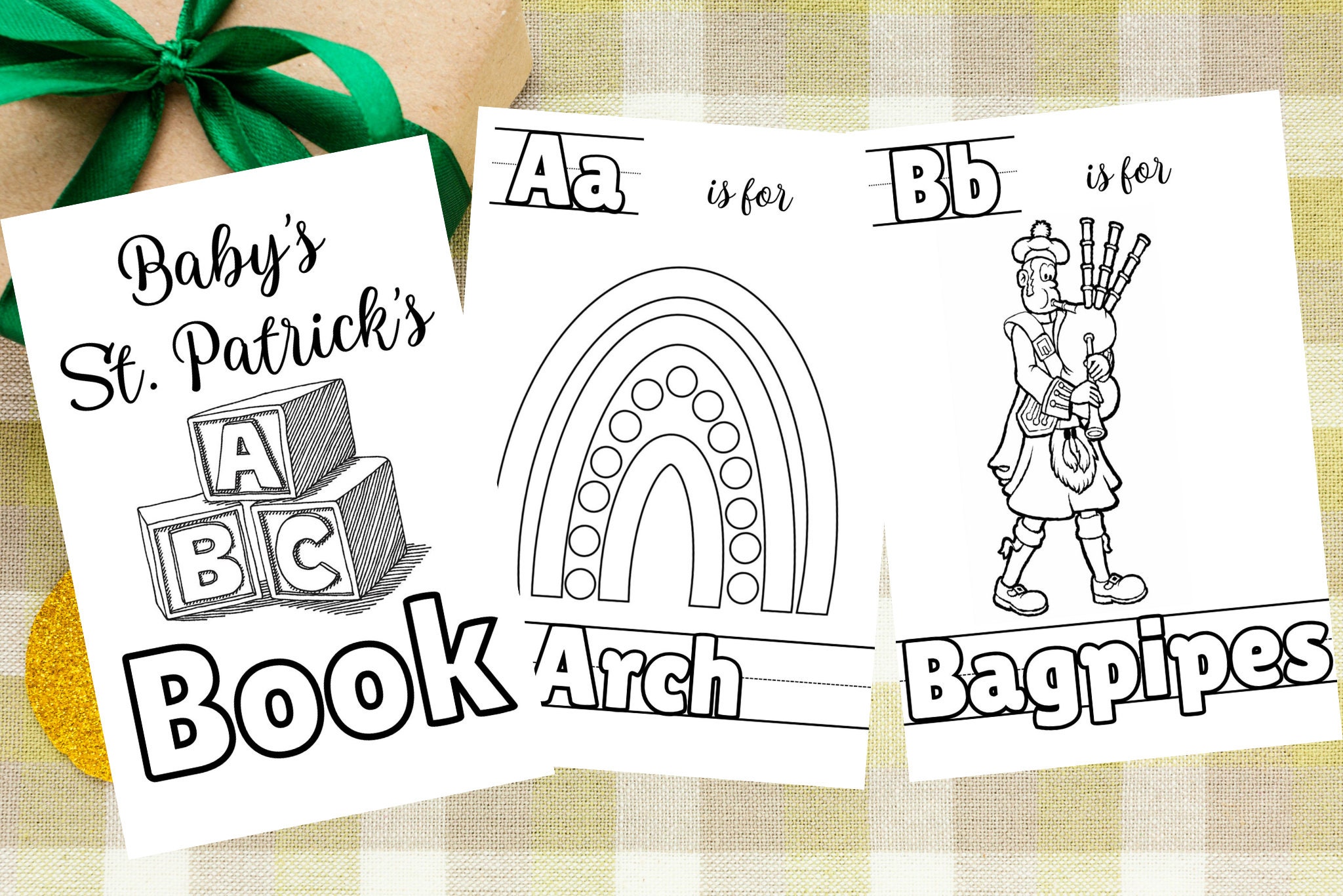 Libro para colorear imprimible ABC del Día de San Patricio / Libro para ...