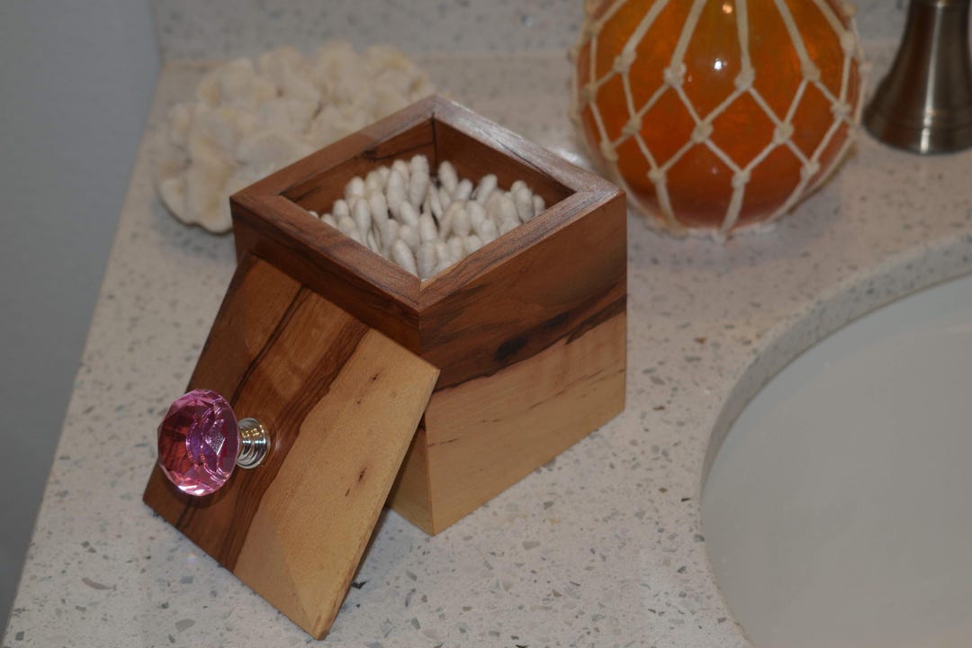 Pecan Wood Q-tip Holder - Etsy
