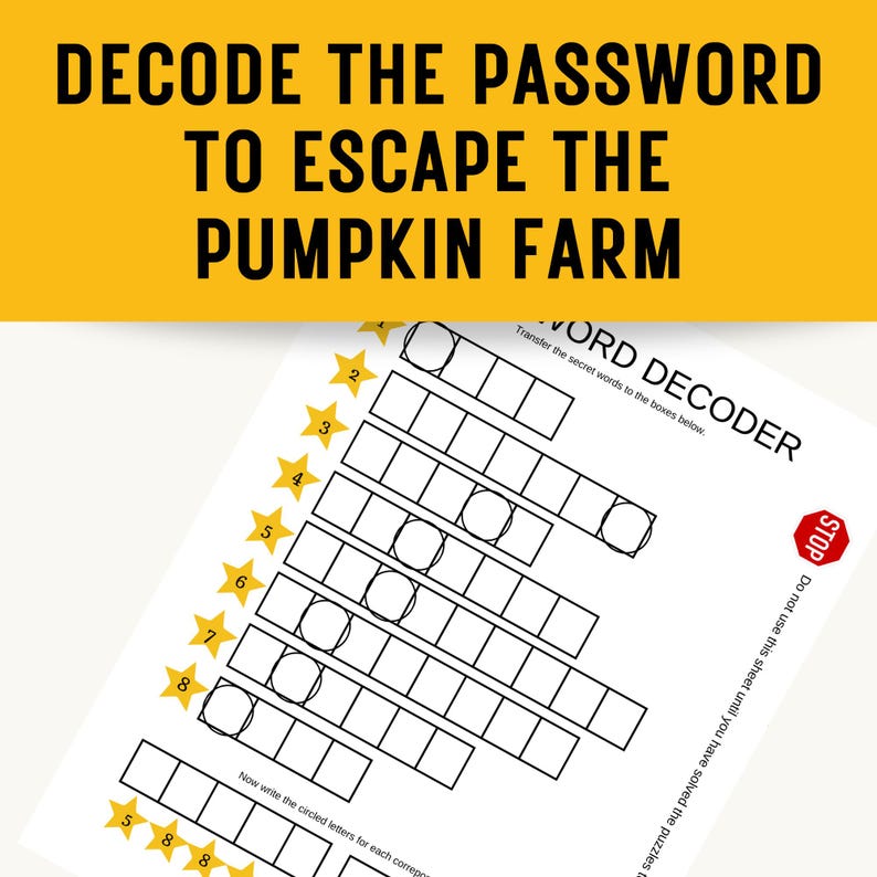 Autumn Printable Escape Room for Kids Activity - Fall Party Game DIY ...