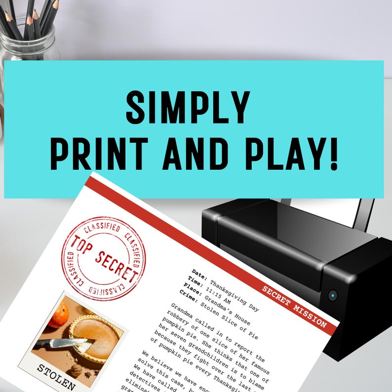 Thanksgiving Detective Game for Kids, Pumpkin Pie Mystery (PDF) - Etsy