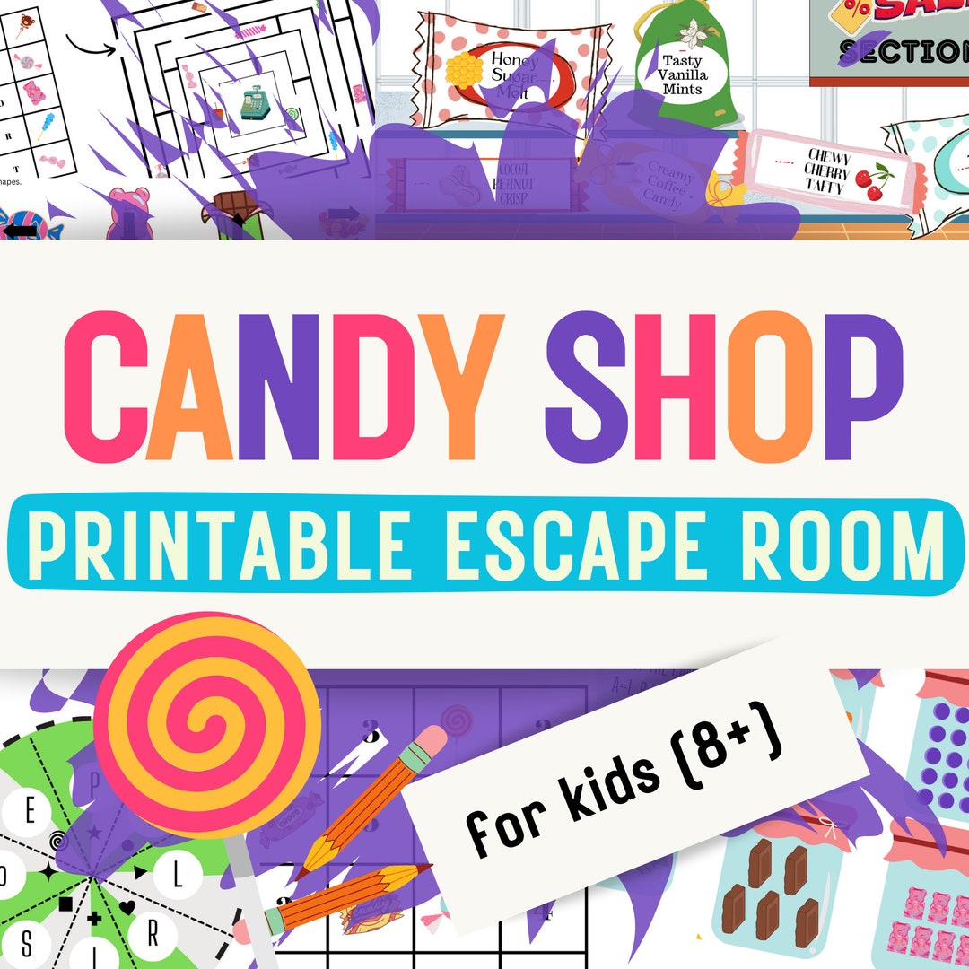 Candy Shop Escape Room for Kids Printable PDF DIY Escape Game Activity ...