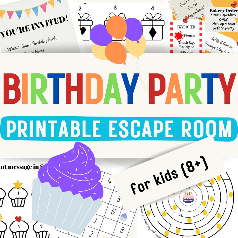 Birthday Party Escape Room for Kids Printable DIY Escape Game at Home ...
