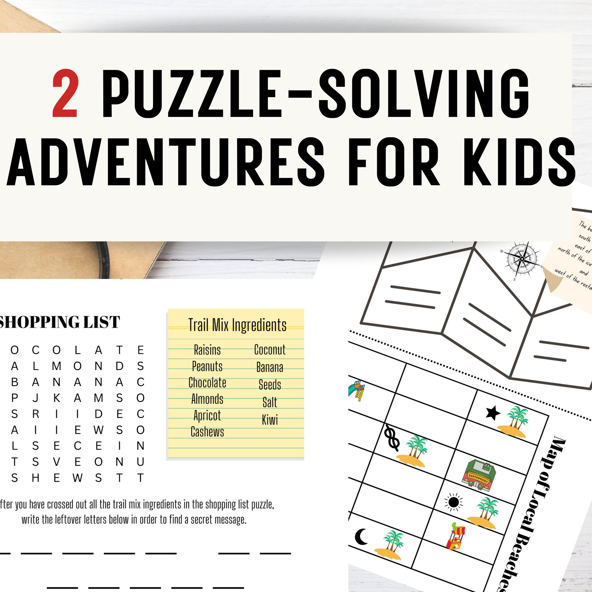 Camping Escape Room & Beach Escape Room Travel Bundle Kids DIY Mystery ...