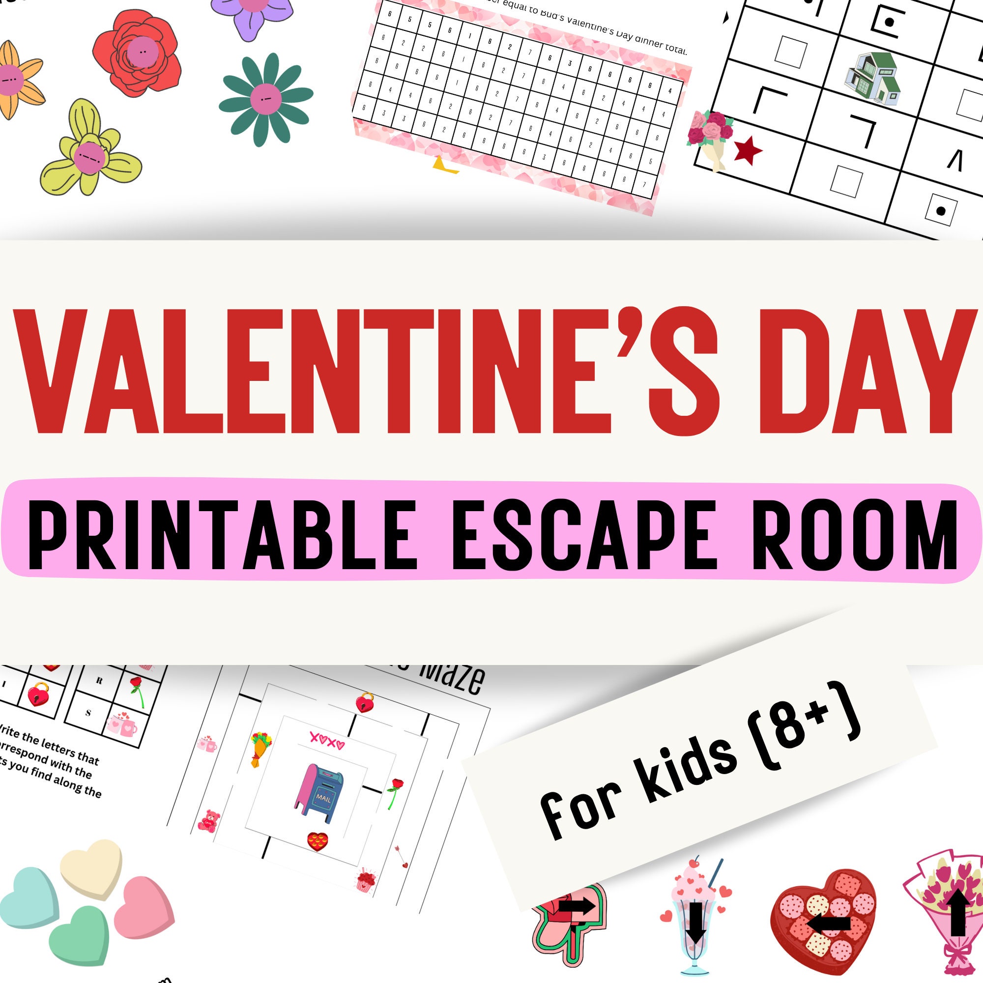 Valentine's Day Escape Room for Kids - Printable PDF | DIY Escape Game ...