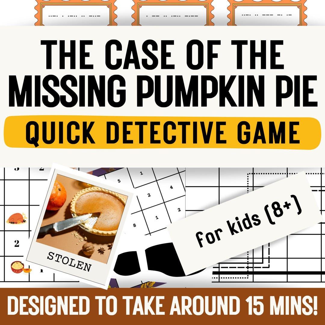 Thanksgiving Detective Game for Kids Class Party Activity DIY Group ...