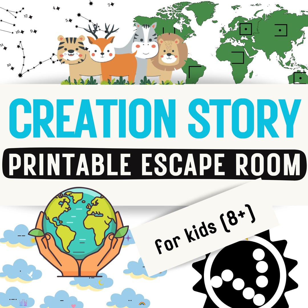 Creation Story Bible Escape Room: Printable Sunday School Game (ages 8 ...