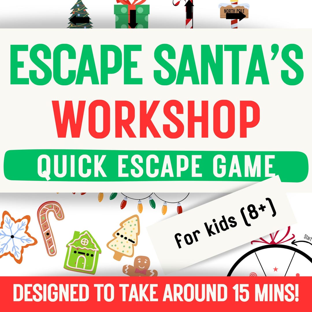 Christmas Escape Room for Kids Class Party Game - Quick Christmas Group ...