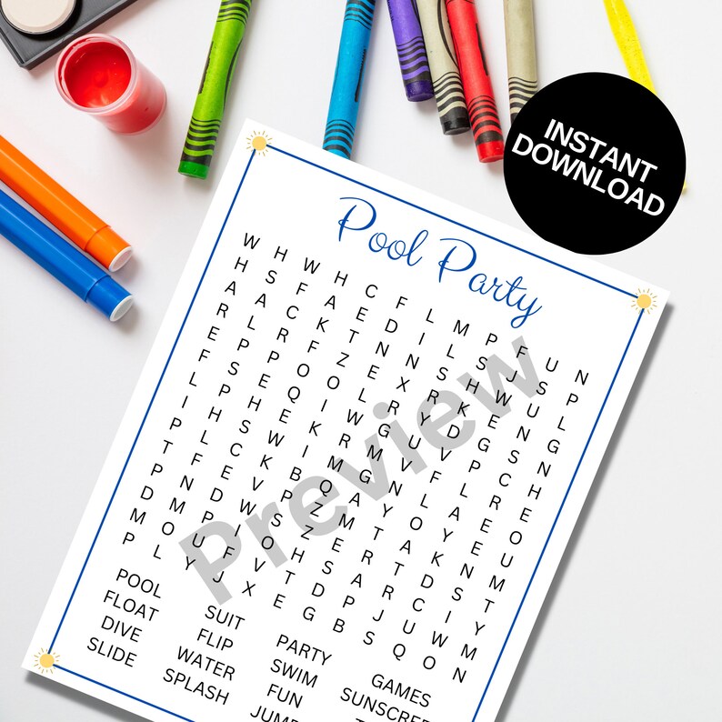 Summer Word Searches Printable Activity for Kids Set of 8 PDF Word ...