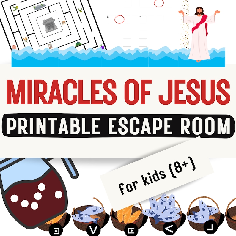 Jesus' Miracles Christian Escape Room for Kids: Printable Bible Game ...