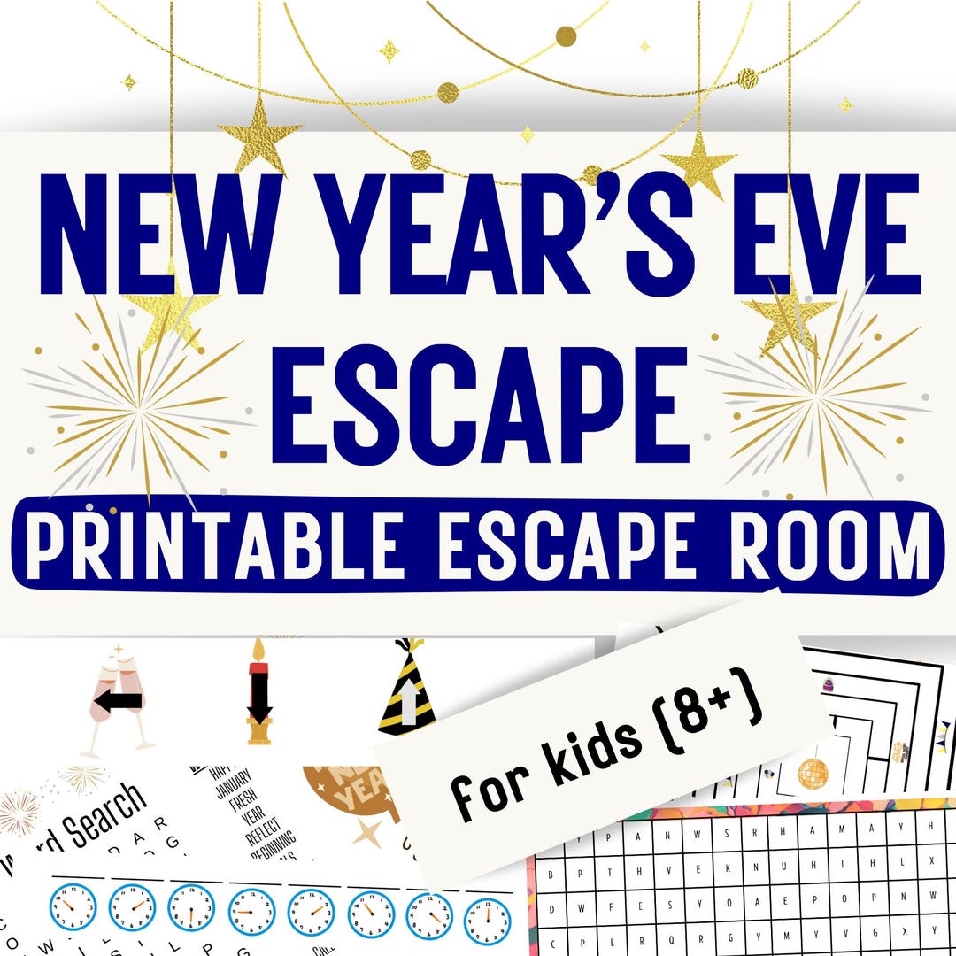 New Year Escape Room for Kids - Printable Mystery Puzzle Family ...