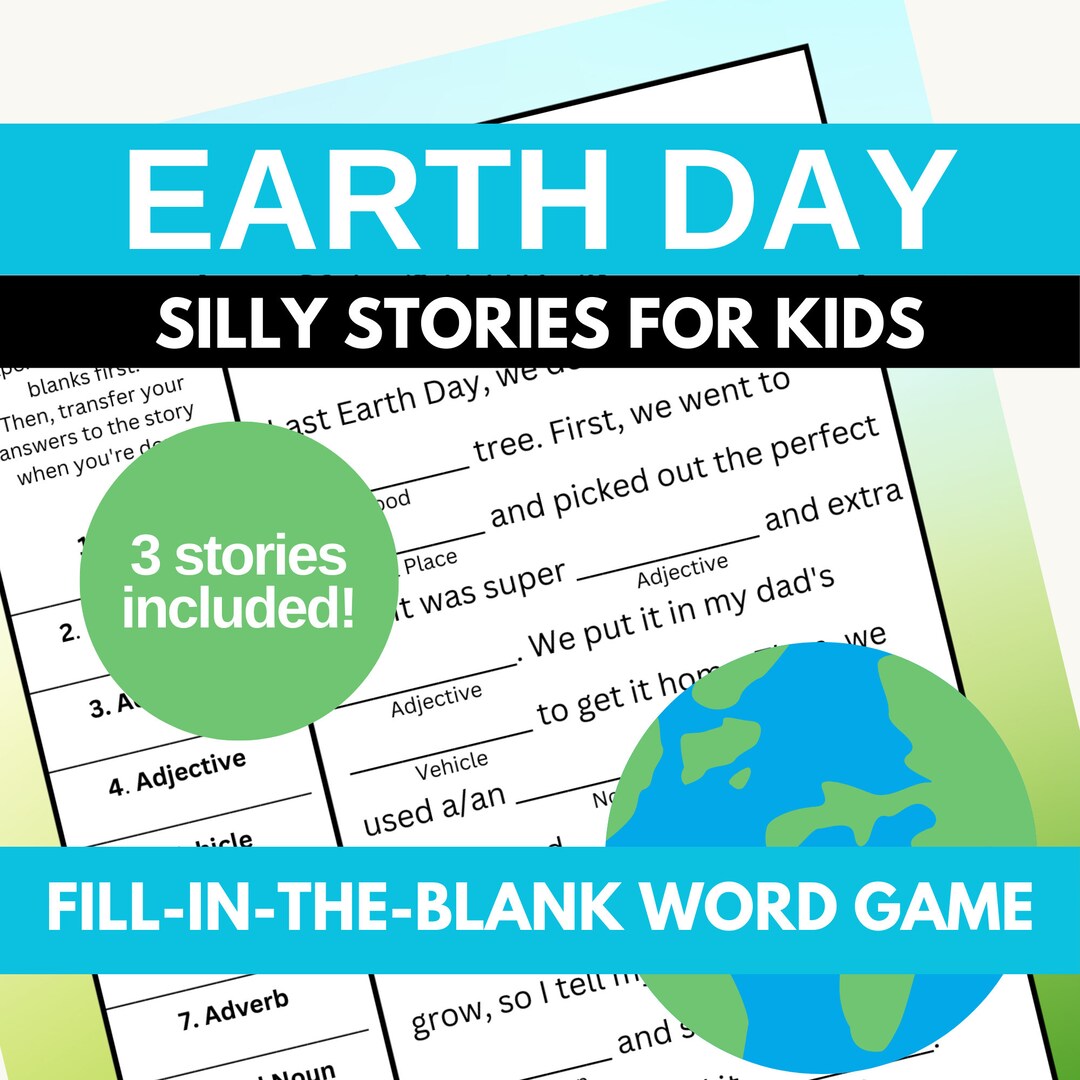 Earth Day Game for Kids | Fill-in-the-blank Grammar Ad Libs Funny Party ...