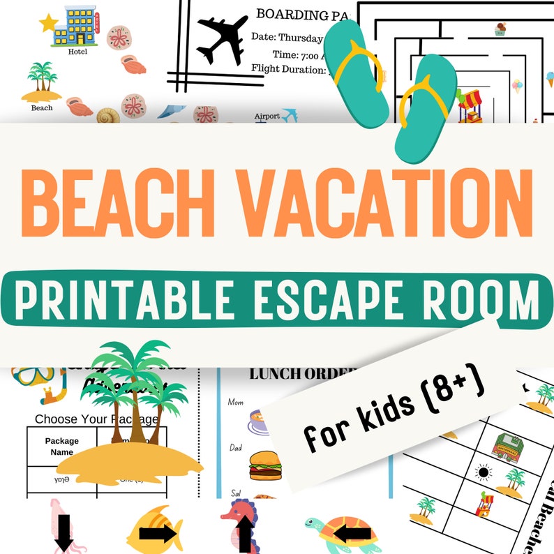 Escape Room for Kids Beach Summer Vacation Printable DIY Escape Game at ...