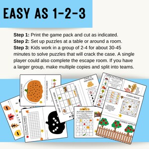 Autumn Printable Escape Room for Kids Activity - Fall Party Game DIY ...