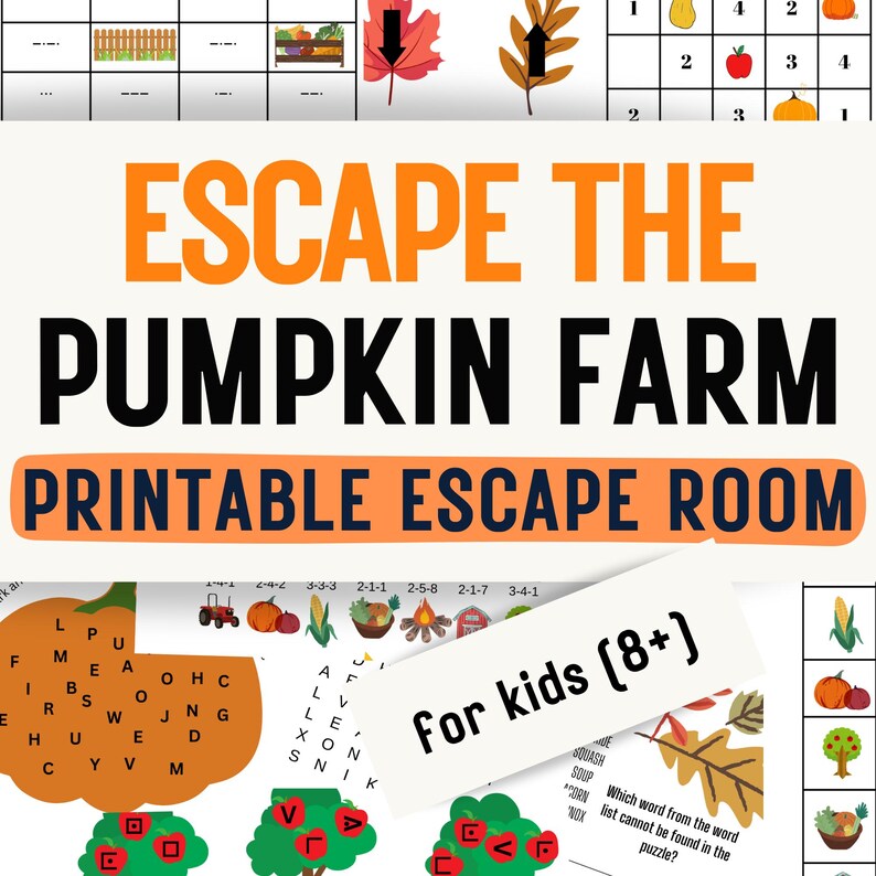 Autumn Pumpkin Farm Escape Room – Printable Puzzle Game (PDF) - Etsy