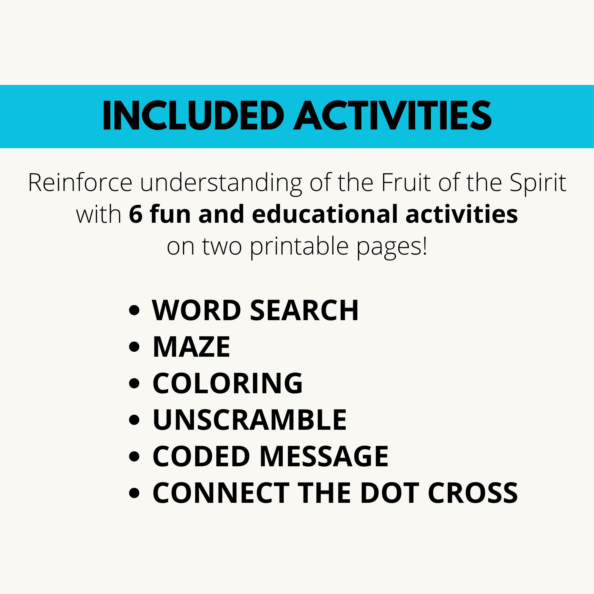 Fruit of the Spirit Activity Sheet for Kids | Sunday School Coloring ...