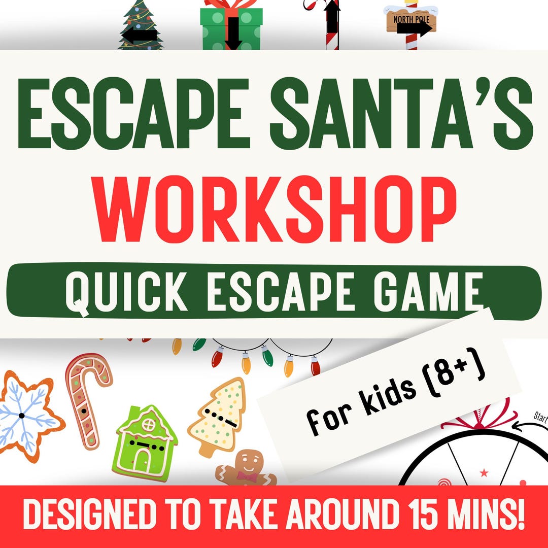 Christmas Escape Room for Kids – Santa's Workshop Puzzle (PDF) - Etsy