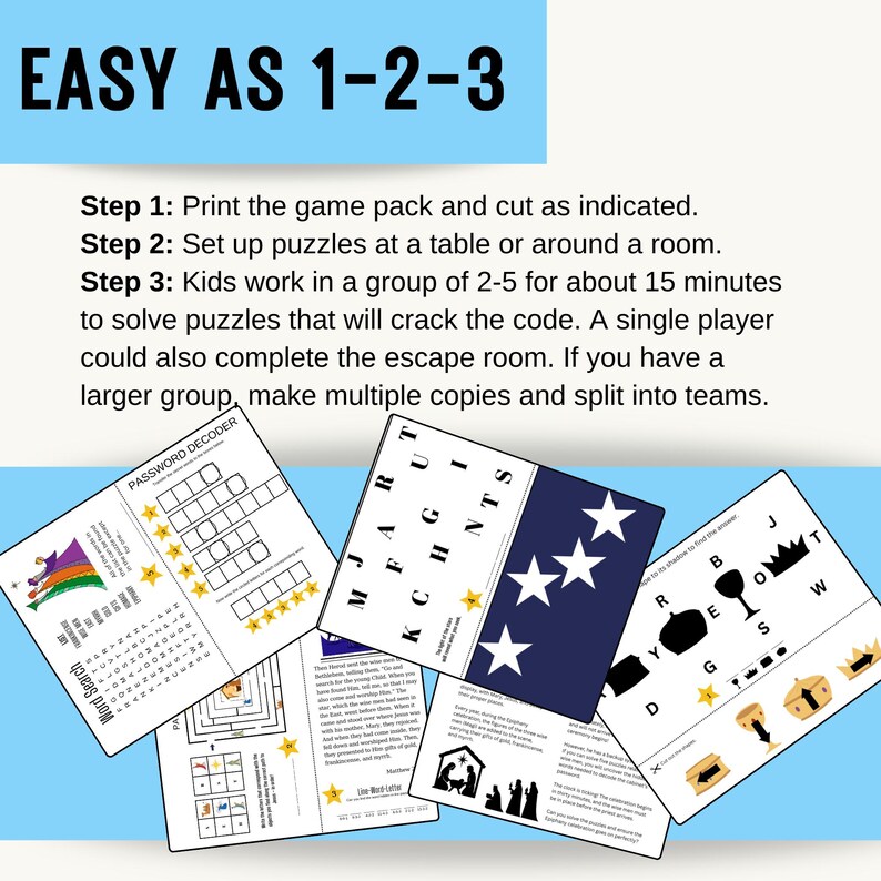 Epiphany Escape Room Game – Three Kings Kids Group Puzzle Activity ...